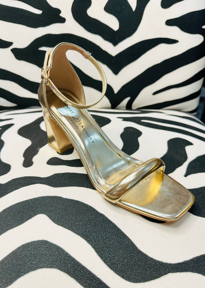 Metallic Gold Block Heel – Regeneration Style